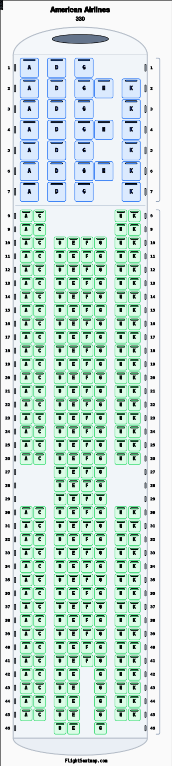 American Airlines 330 Seat Map & Seating Chart | Flight Seatmap