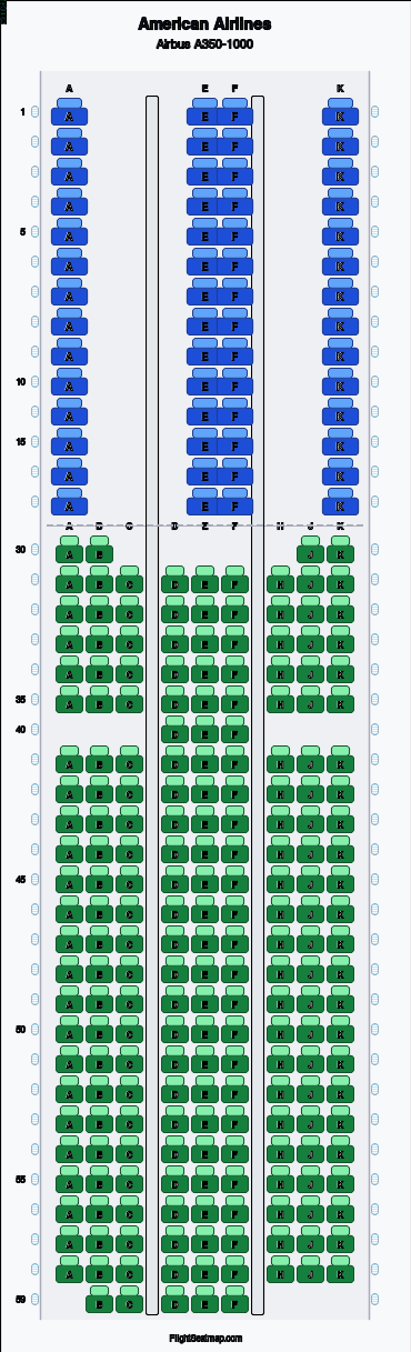 AA6911 Seat Map - American Airlines Philadelphia to | Flight Seatmap
