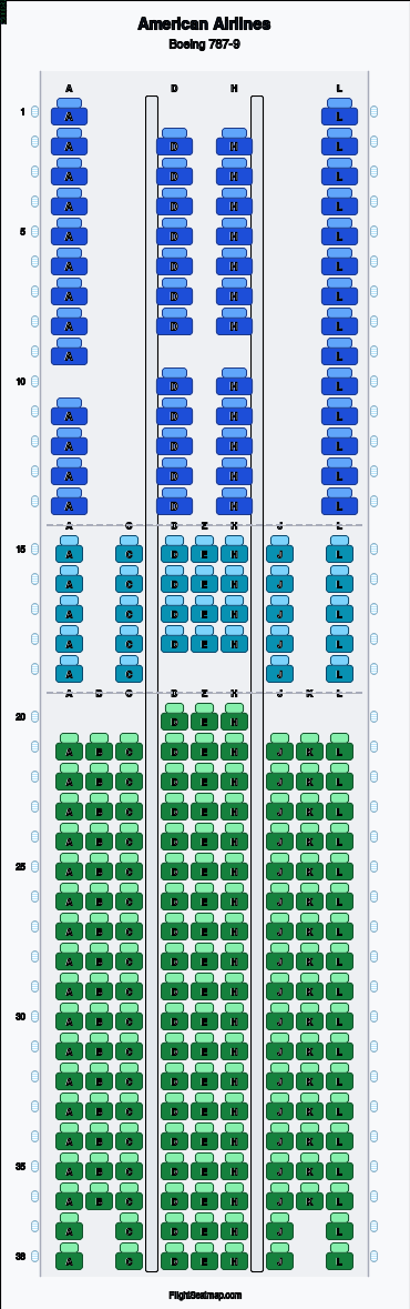 AA54 Seat Map - American Airlines Chicago to London | Flight Seatmap