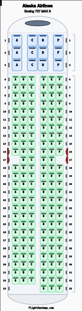 AS572 Seat Map - Alaska Airlines Raleigh/Durham to | Flight Seatmap