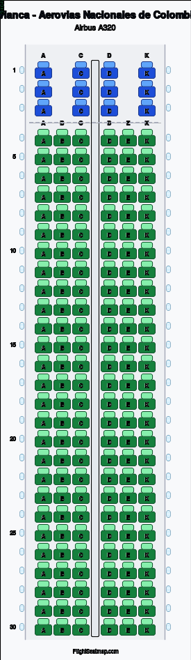 Avianca - Aerovias Nacionales de Colombia - Airbus | Flight Seatmap