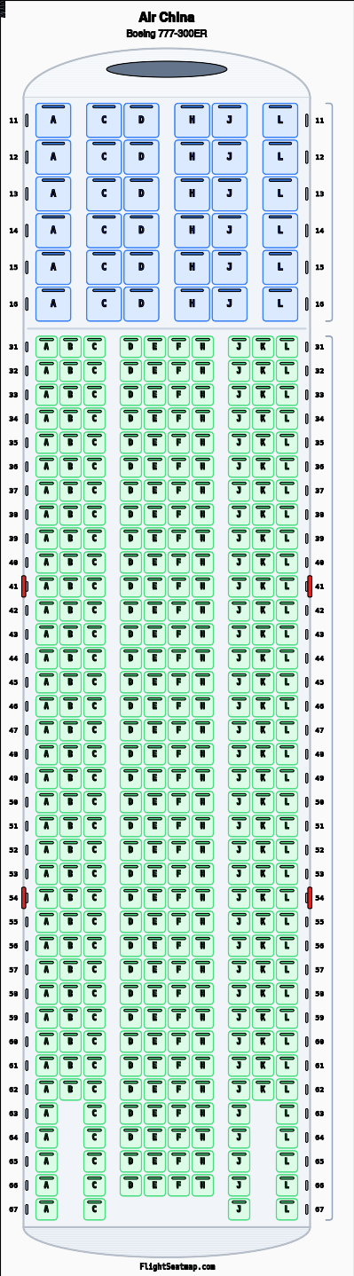 Air China Boeing 777-300ER Seat Map & Seating Chart | Flight Seatmap