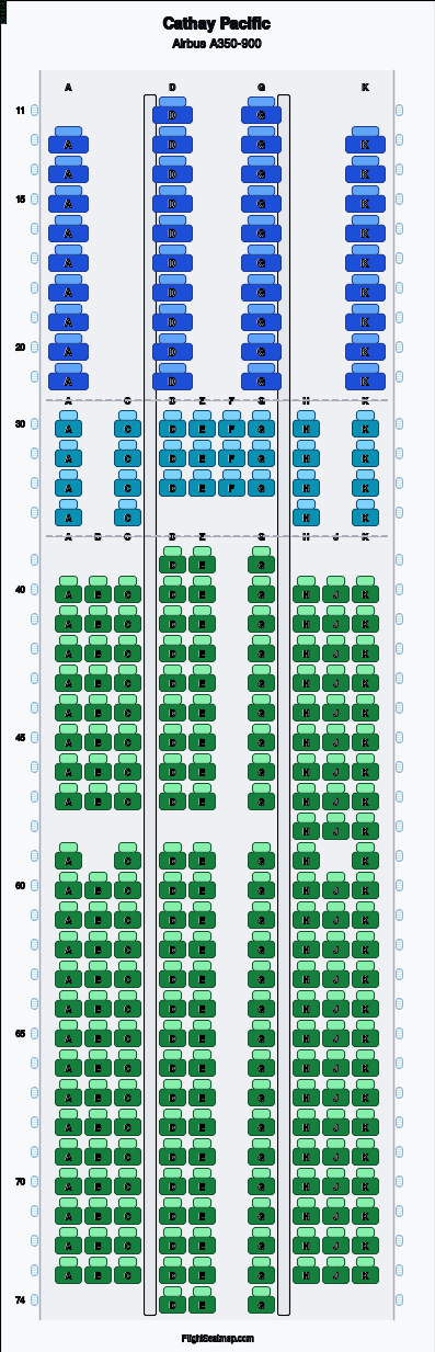 CX853 Seat Map - Cathay Pacific Seattle to Hong Kong | Flight Seatmap