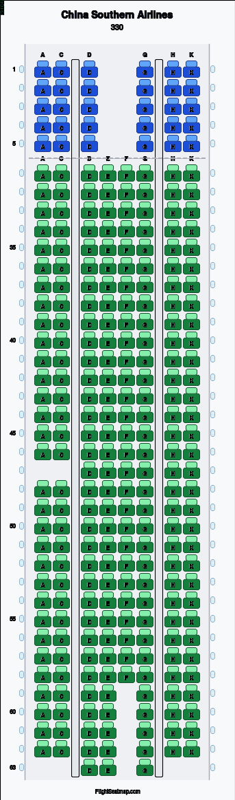 China Southern Airlines - 330 Seat Map & Seating | Flight Seatmap