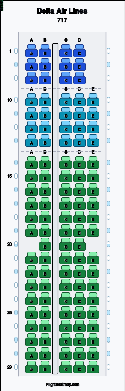 Delta Air Lines 717 Seat Map & Seating Chart | Flight Seatmap