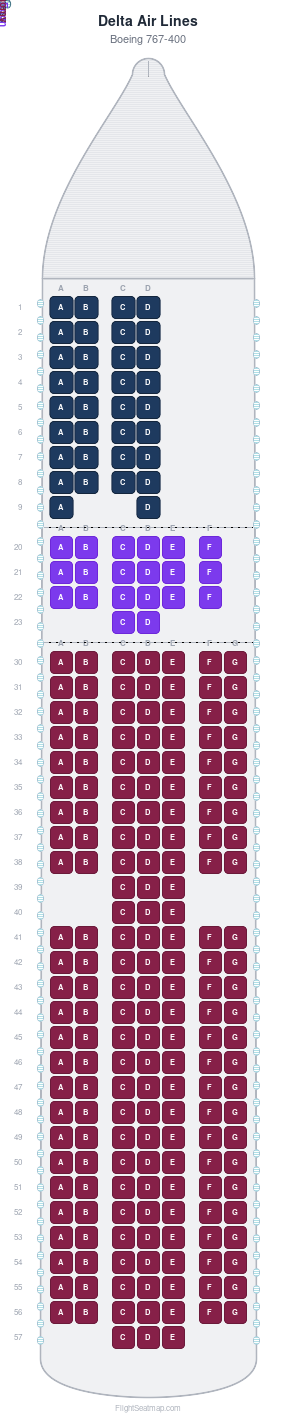 DL36 Seat Map - Delta Air Lines Atlanta to London | Flight Seatmap