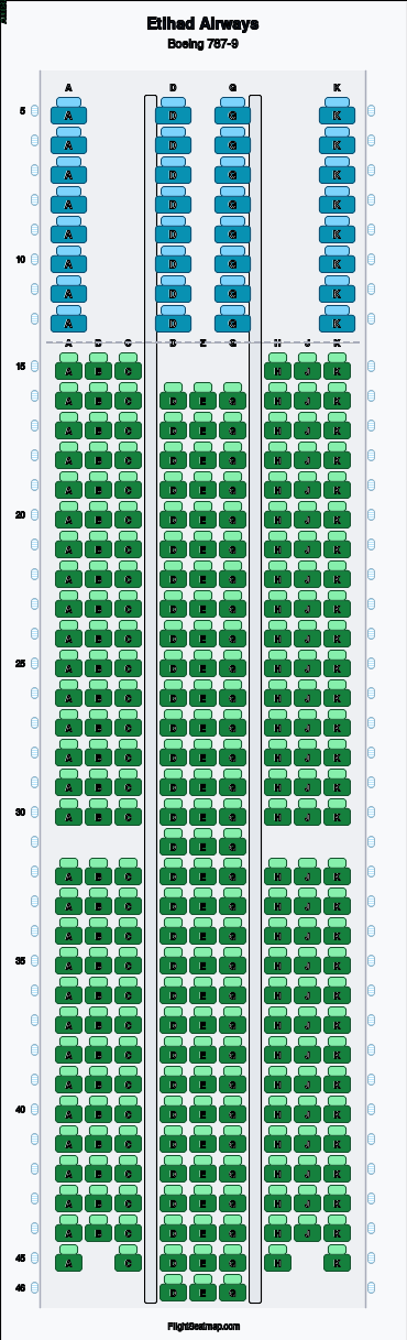 EY122 Seat Map - Etihad Airways Frankfurt am Main to | Flight Seatmap