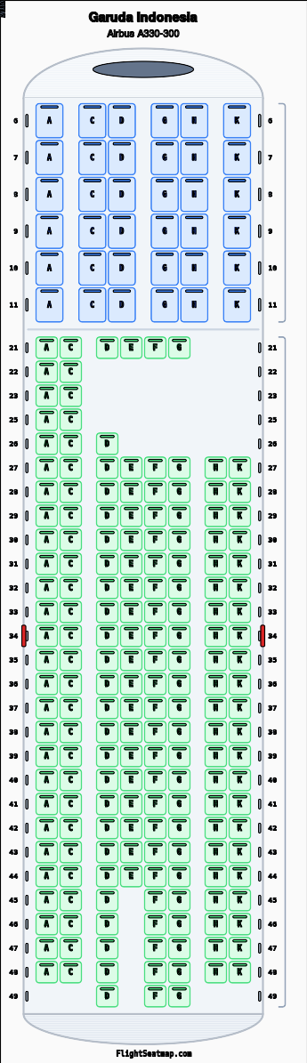 GA719 Seat Map - Garuda Indonesia Melbourne to Kuta, | Flight Seatmap