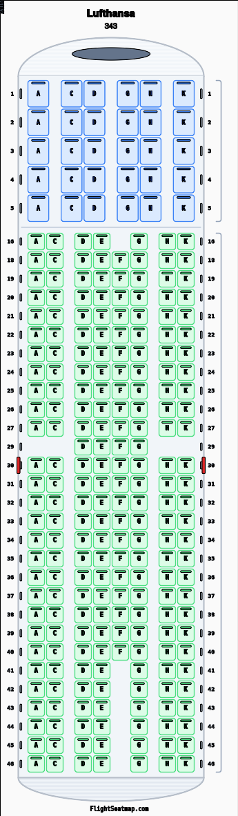 LH438 Seat Map - Lufthansa Frankfurt am Main to | Flight Seatmap