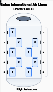 Swiss International Air Lines Embraer E190-E2 Seat | Flight Seatmap