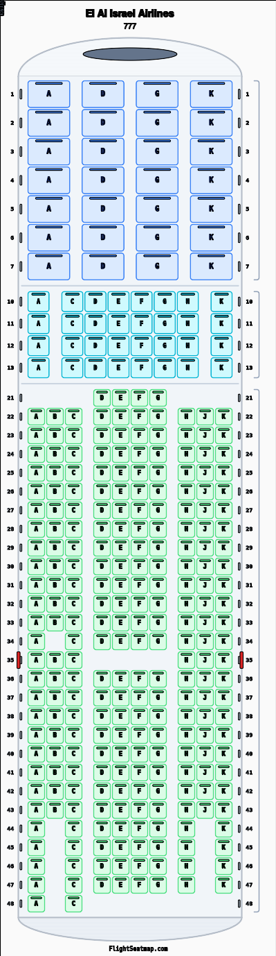 El Al Israel Airlines 777 Seat Map & Seating Chart | Flight Seatmap