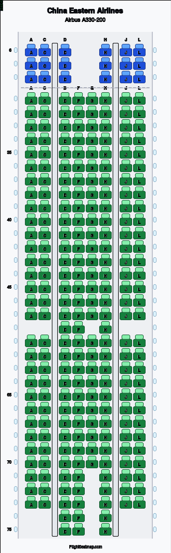 MU544 Seat Map - China Eastern Airlines Singapore to | Flight Seatmap