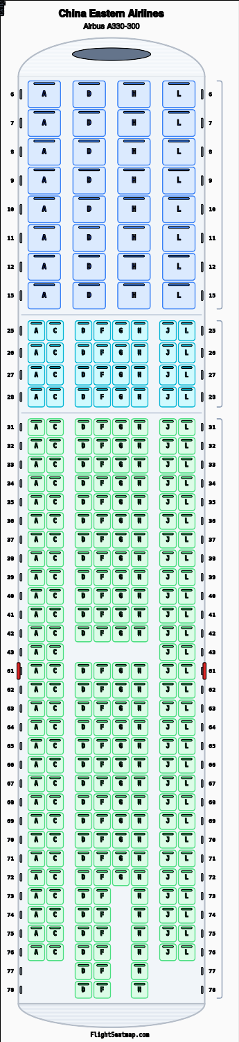 China Eastern Airlines Airbus A330-300 Seat Map & | Flight Seatmap