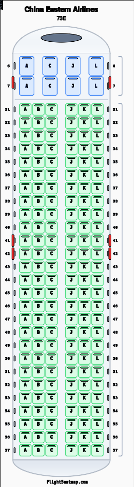 China Eastern Airlines 73E Seat Map & Seating Chart | Flight Seatmap
