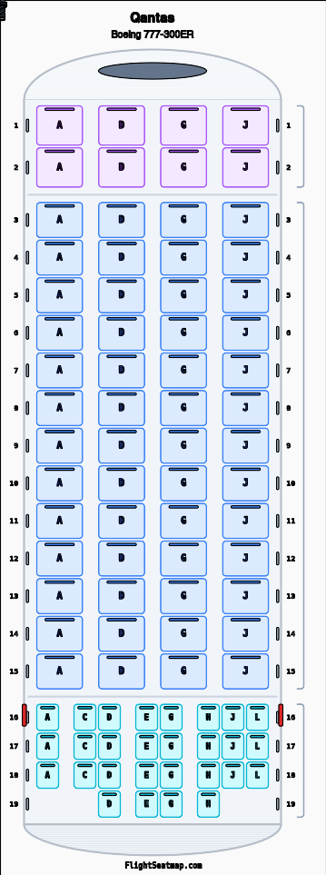 Qantas Boeing 777-300ER Seat Map & Seating Chart | Flight Seatmap