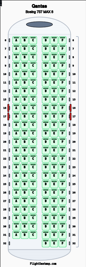 Qantas Boeing 737 MAX 8 Seat Map & Seating Chart | Flight Seatmap