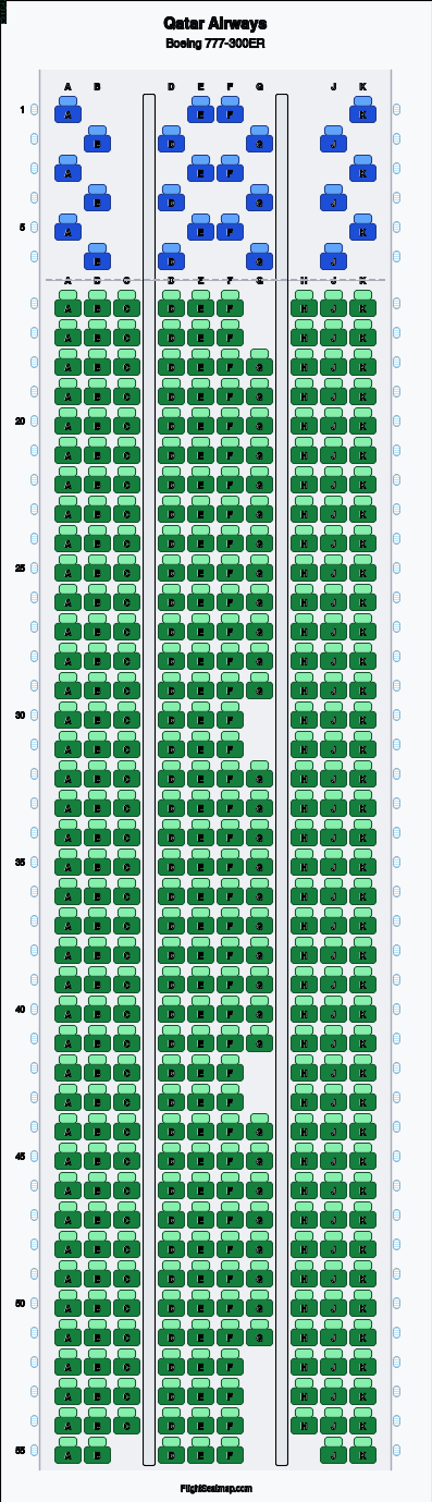 QR899 Seat Map - Qatar Airways Brisbane to Doha | Flight Seatmap