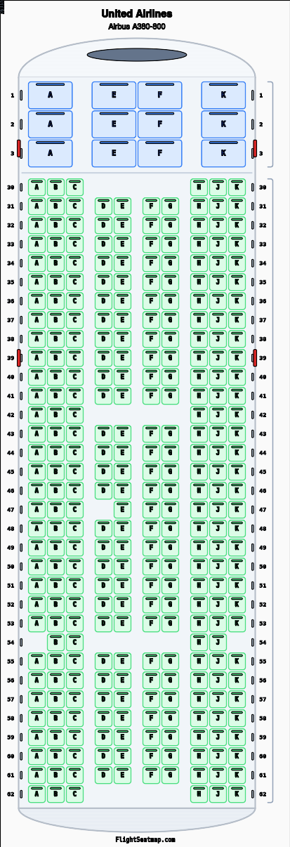 United Airlines Airbus A380-800 Seat Map & Seating | Flight Seatmap