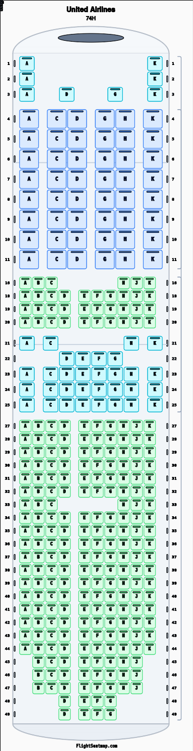 United Airlines - 74H Seat Map & Seating Chart (3 | Flight Seatmap