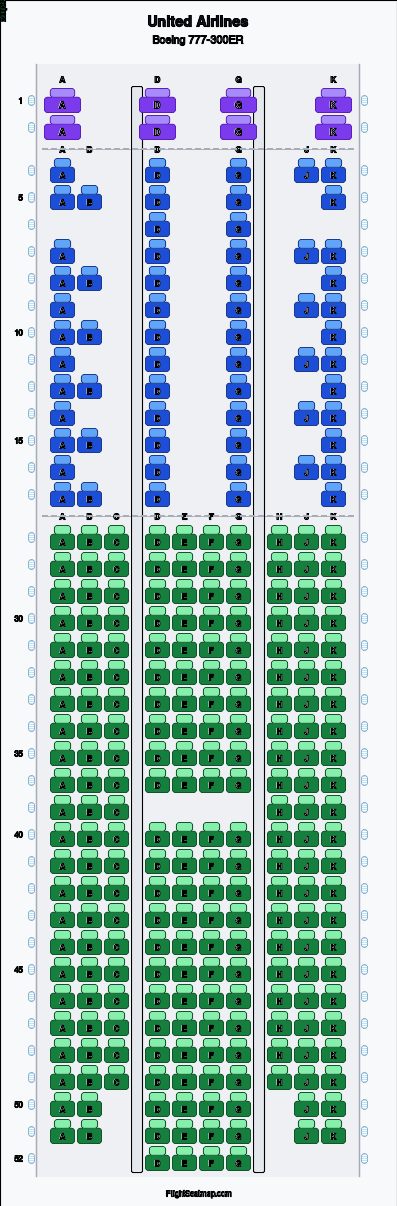 United Airlines - Boeing 777-300ER Seat Map & Seating | Flight Seatmap