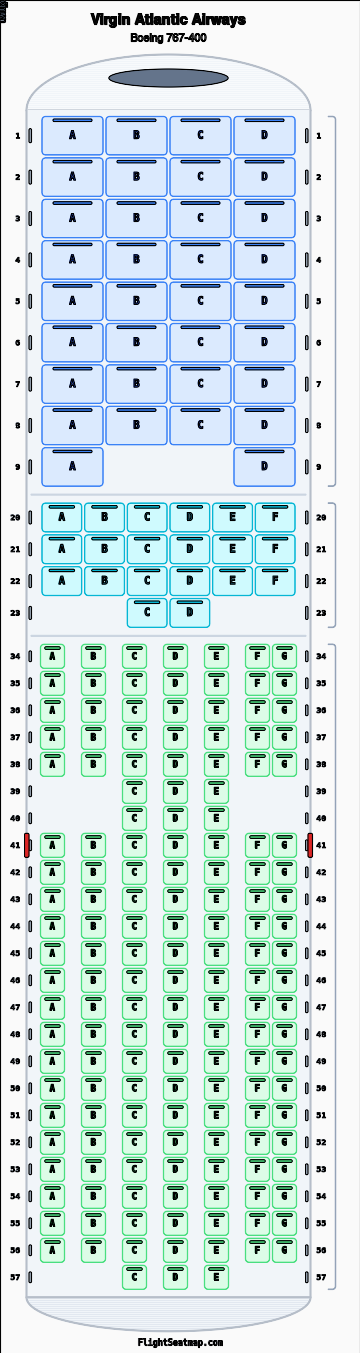 Virgin Atlantic Airways Boeing 767-400 Seat Map & | Flight Seatmap