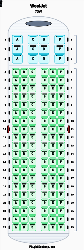 WestJet 73W Seat Map & Seating Chart (2-Class) | Flight Seatmap